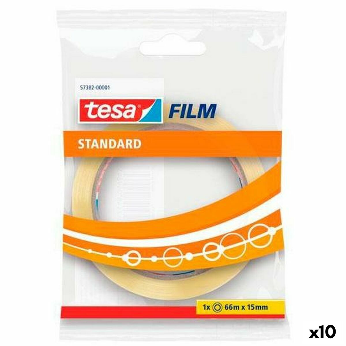 Cinta Adhesiva TESA Standard 66 m 15 mm Transparente (10 Unidades ...