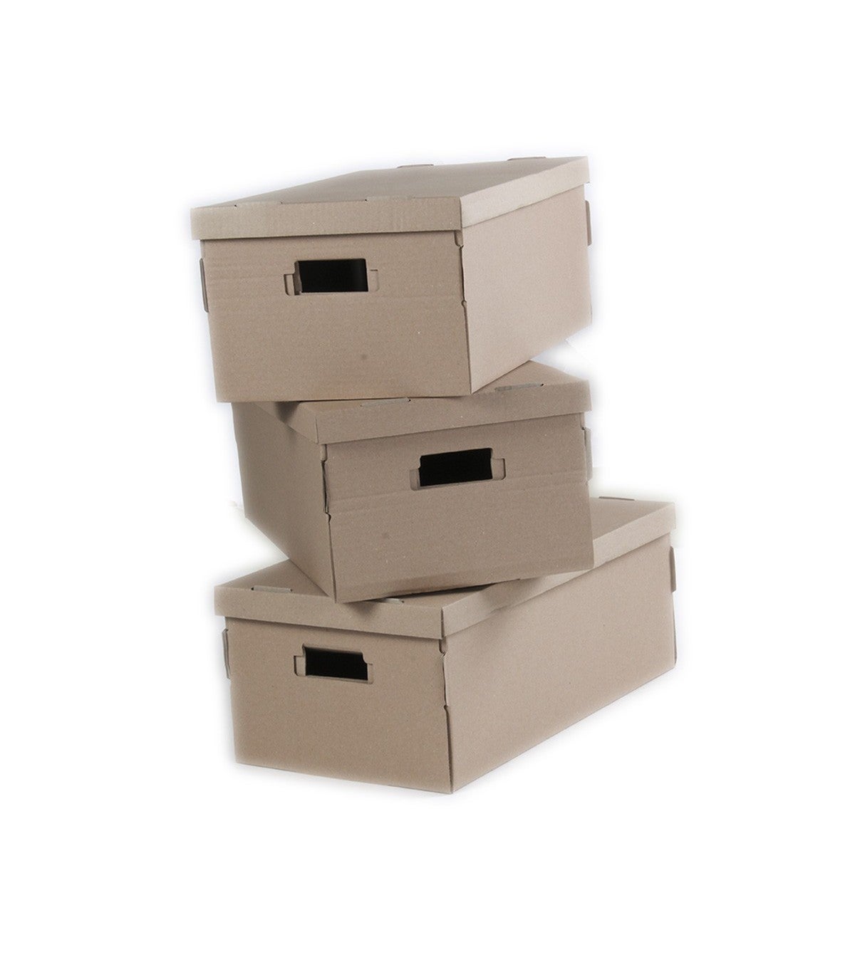 Boites carton pliables finition kraft écru 52 x 20 x 29 cm - Lot de 3 ...