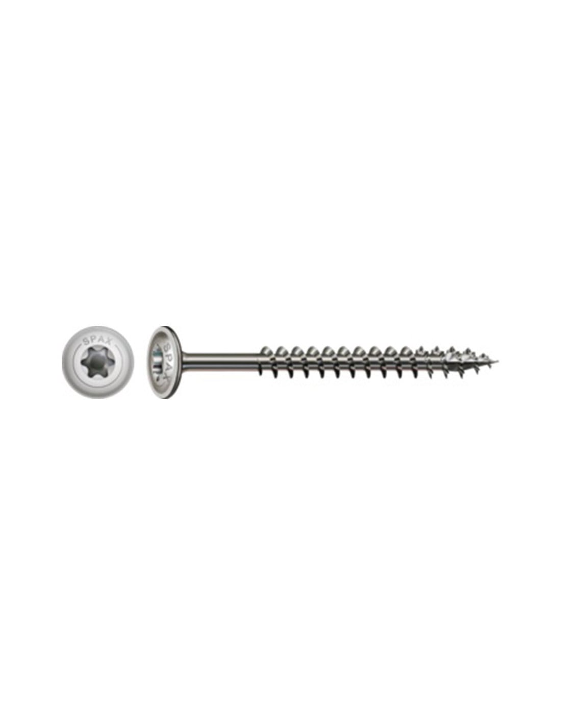 Spax Vis charpente tête disque Inox A2 8X100 Filetage total TORX T40-20 ...