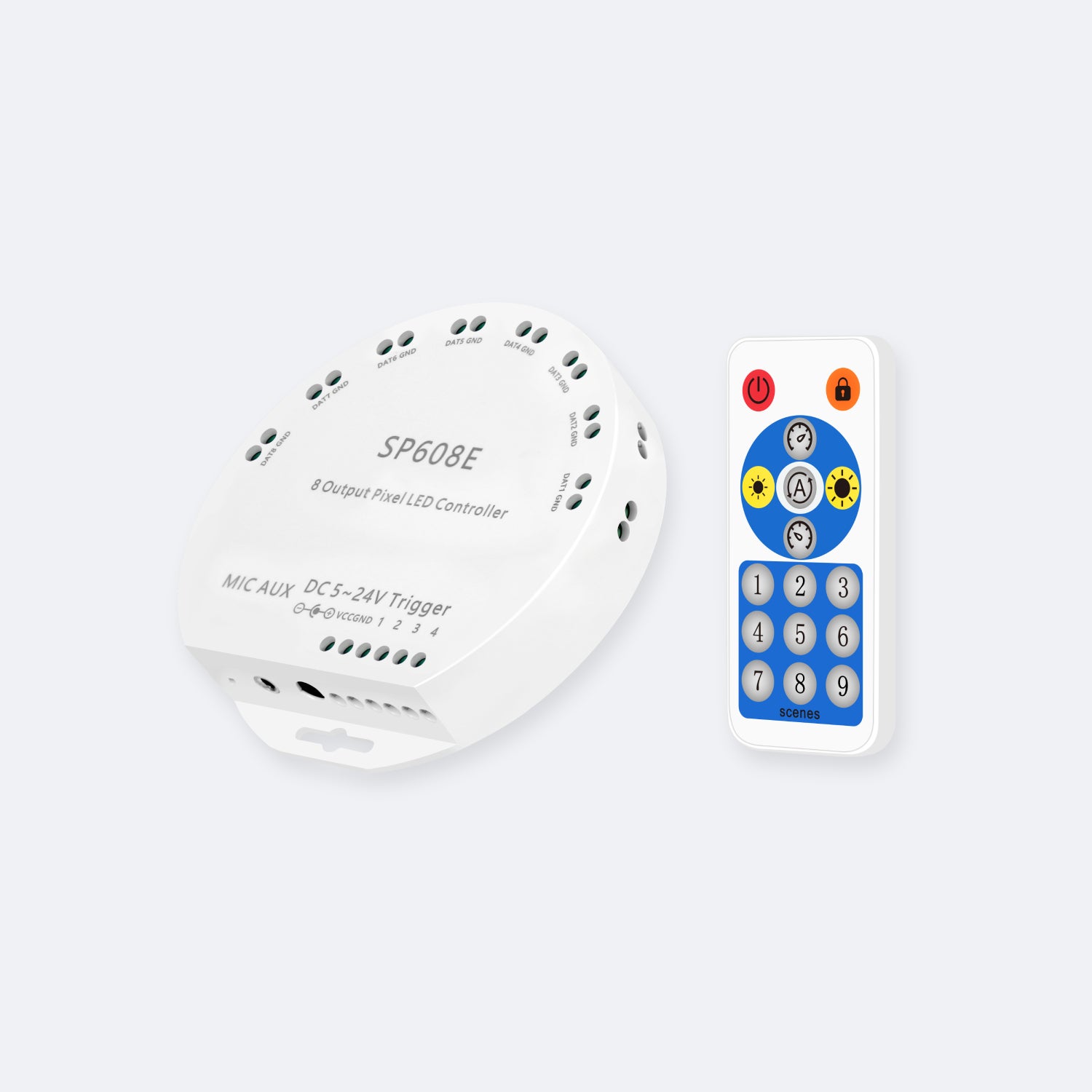 Ledkia Controlador Regulador para 8 Tiras LED RGBIC Digital SPI 5-24V ...
