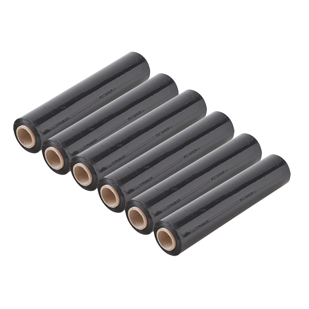 Pack and Move - Lot 6 rouleaux film étirable - 300 m - Noir - Film ...