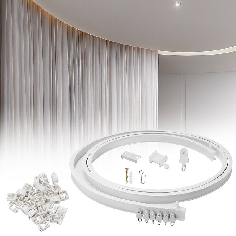 Kit de Rail de Rideau Plafond Pliable, 5M Rail de Rideau Flexible avec ...