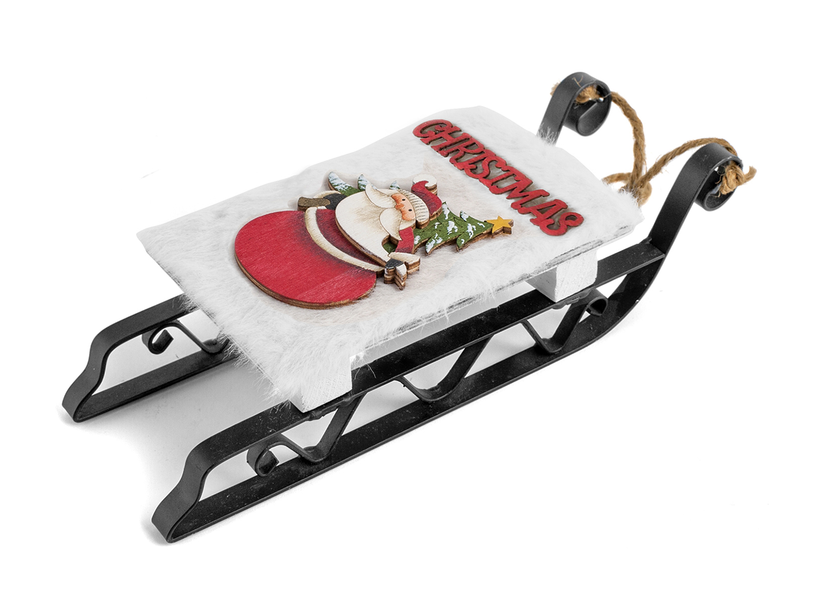 Trineo decorativo navideño H&H 9x6x22 cm madera y metal | Leroy Merlin