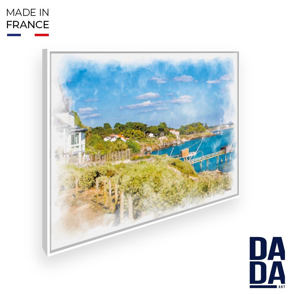 Tableau Côte de Pornic / 45x60cm / Cadre Blanc / Fabriqué en France ...