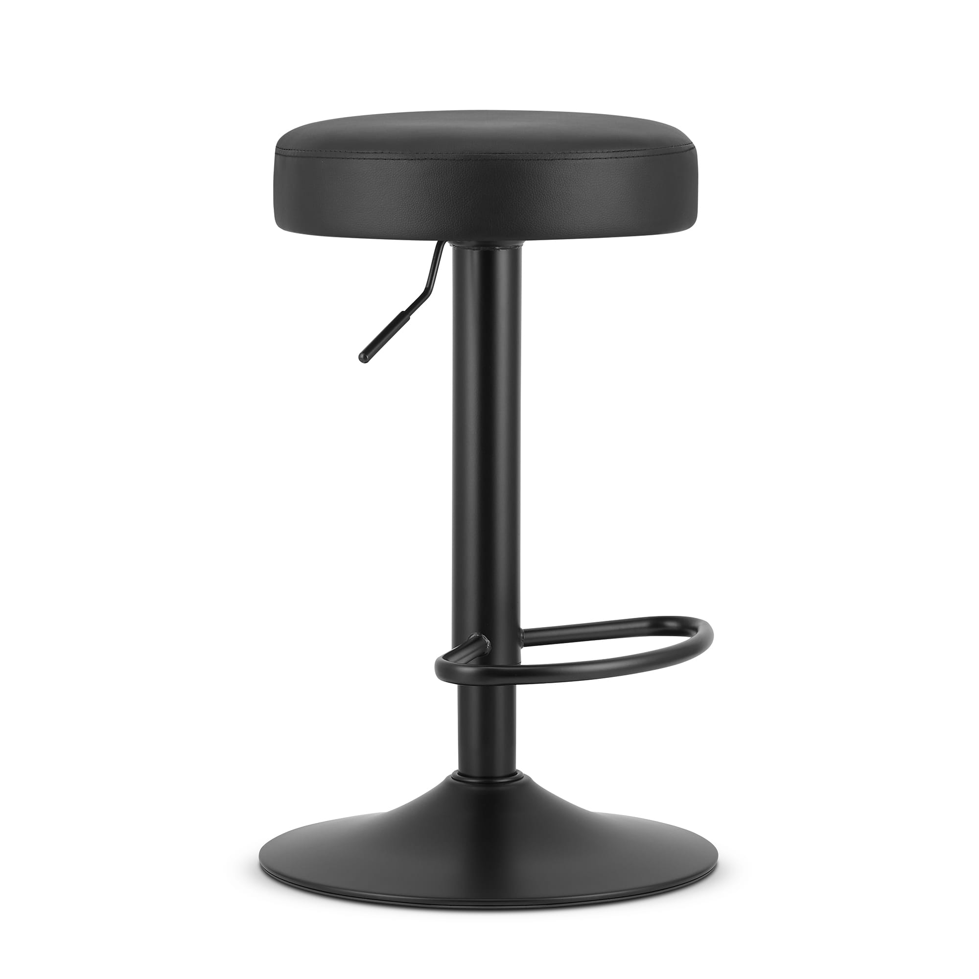 Tabouret ROJST - similicuir noir / piètement noir | Leroy Merlin