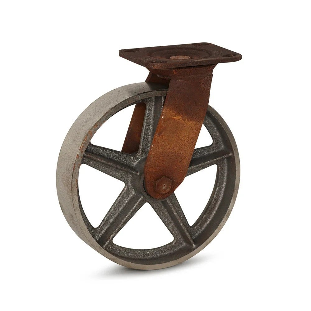 Roulette pivotante - MESO - Vintage rétro fonte - 200mm - Platine ...
