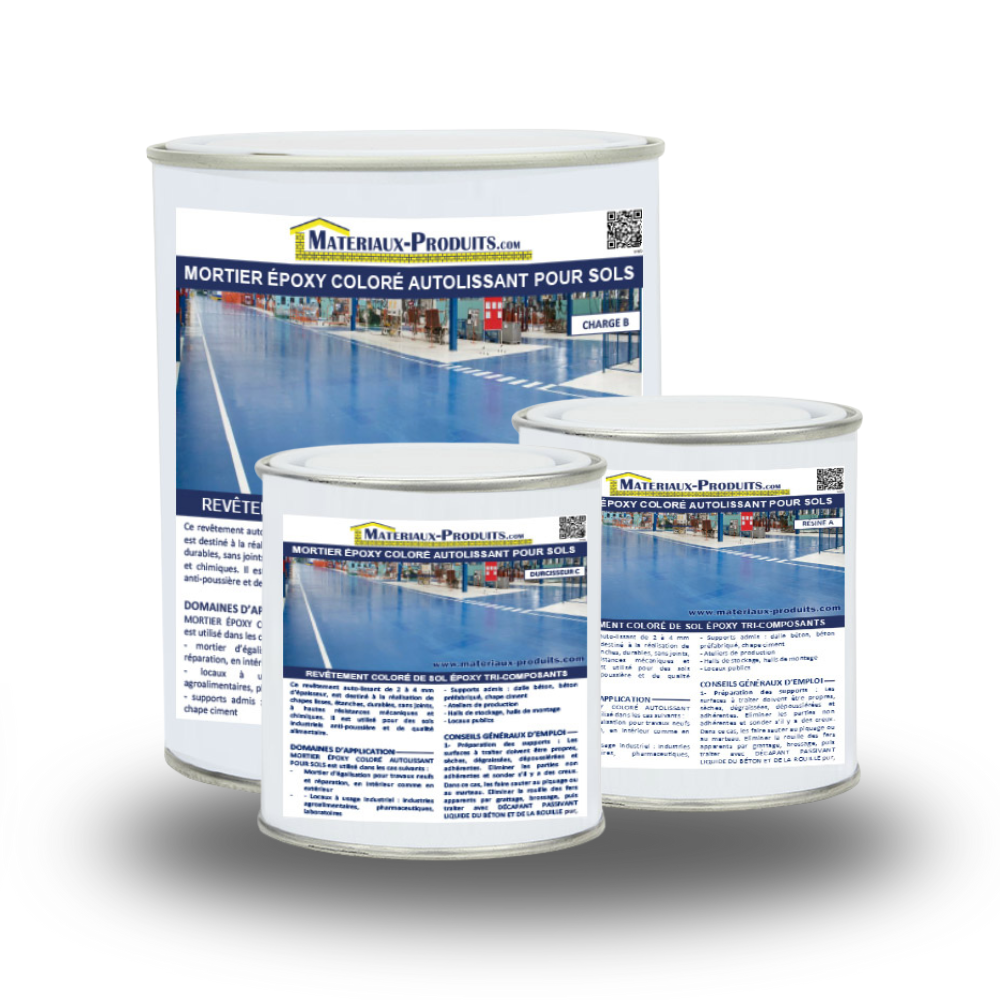 Mortier époxy coloré autolissant pour sols Kit de 2,5 Kg Blanc ...