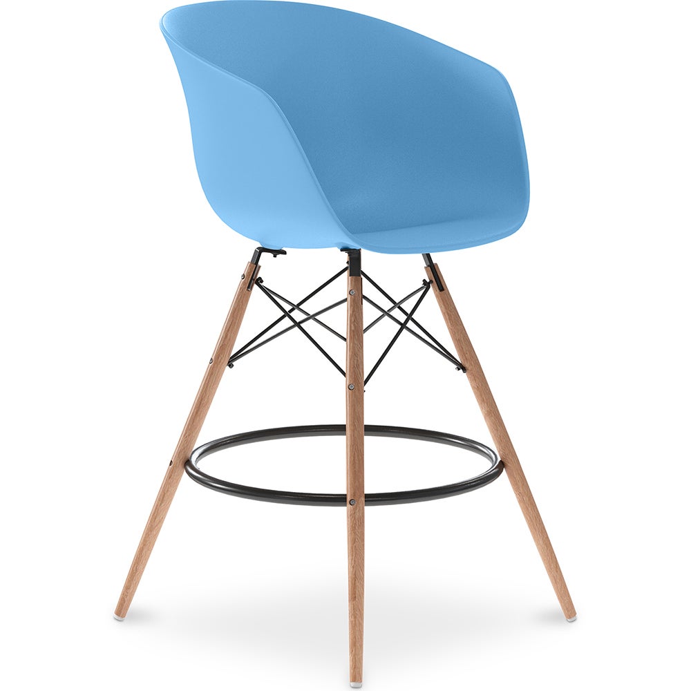 Taburete de Bar Estilo Escandinavo Patas Madera Natural - Miscel ...