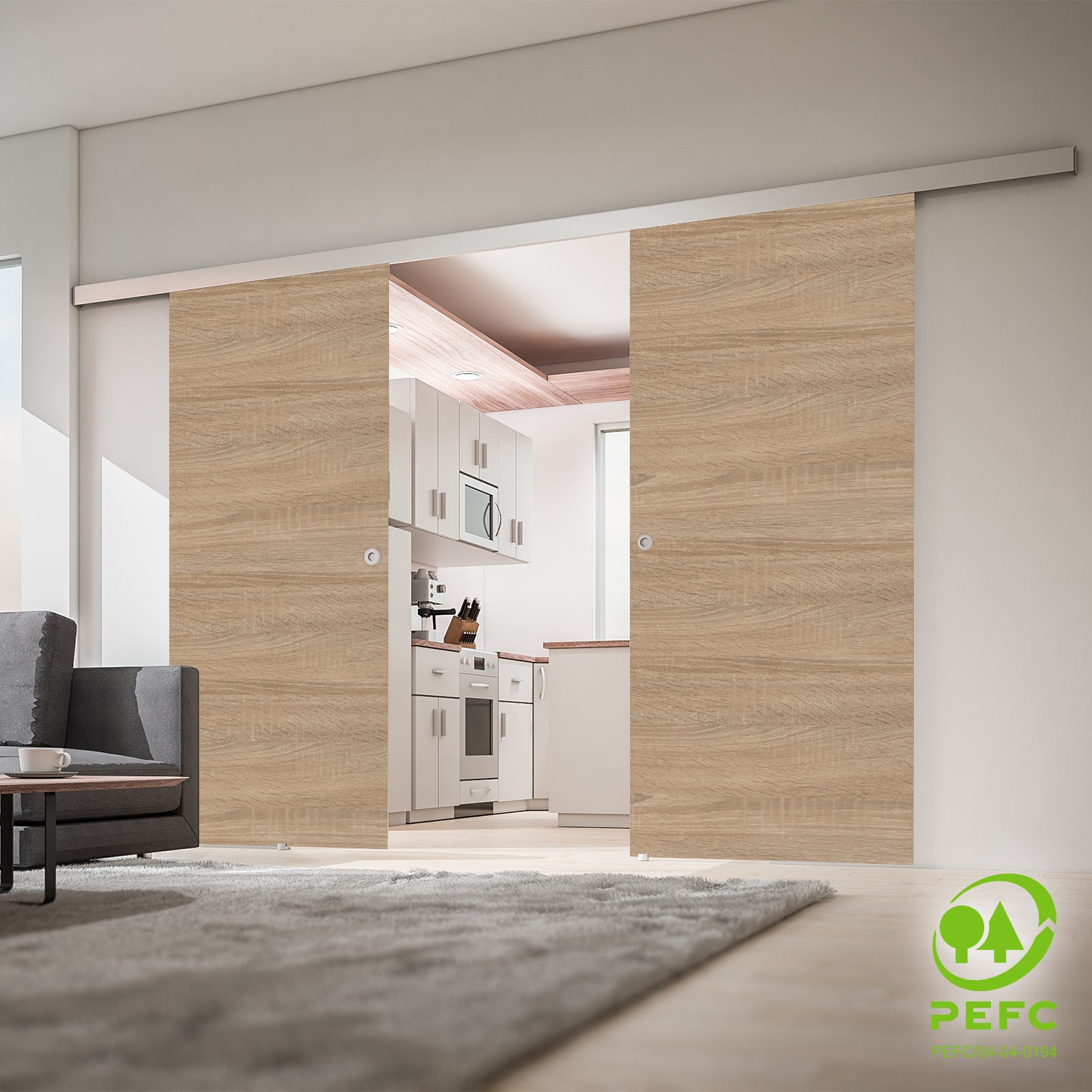 Schulte porte coulissante en bois, 151x203cm, porte intérieure pleine ...