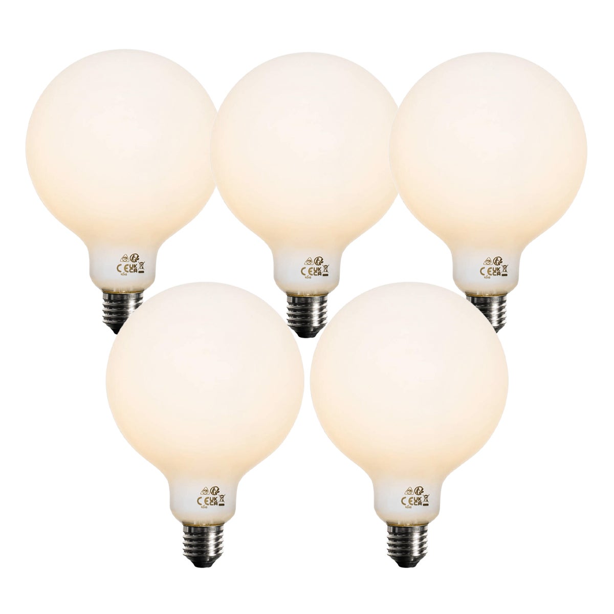 Juego de 5 bombillas LED E27 regulables Opal G125 5W 450 lm 2700K ...