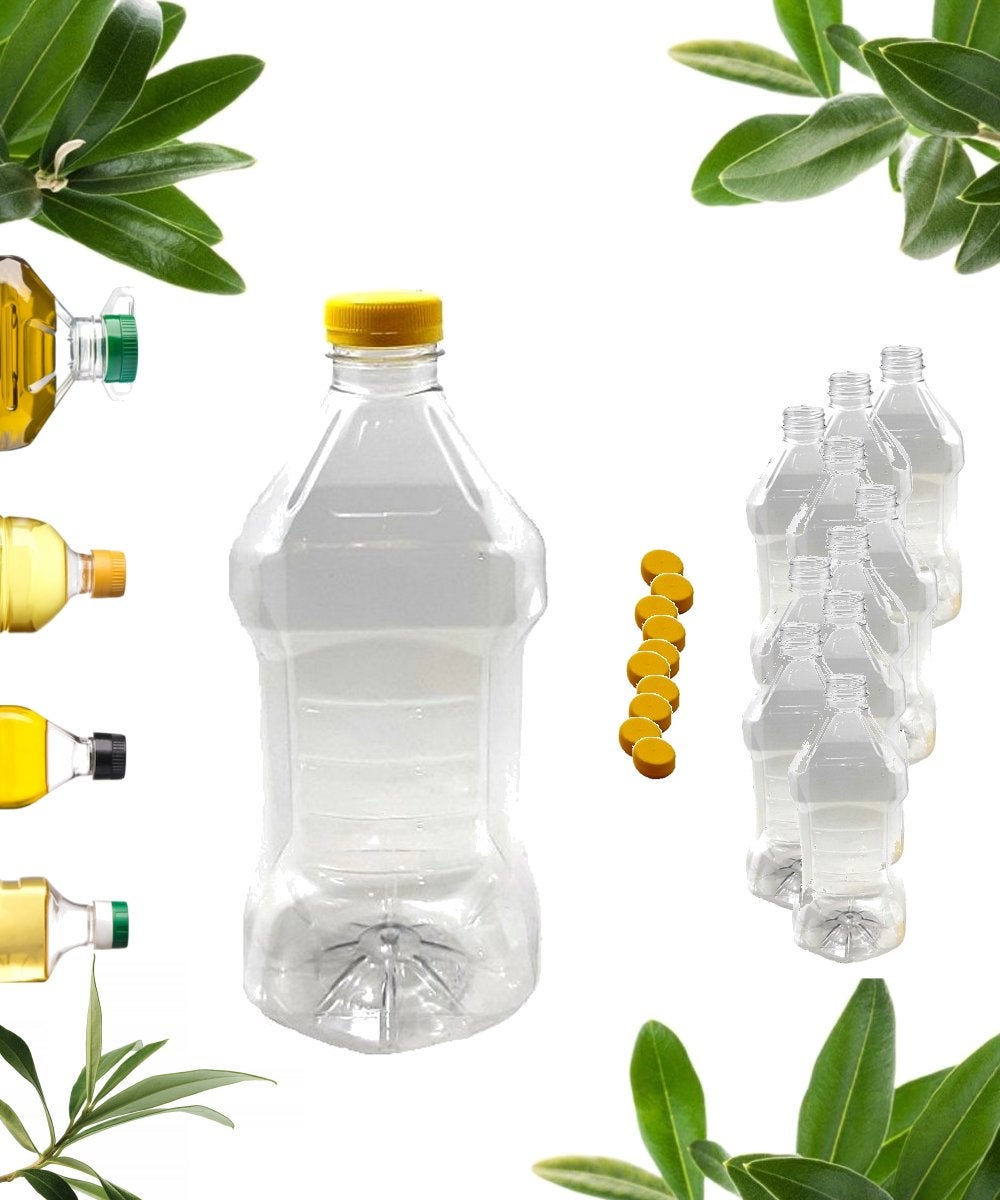 Botella de plástico PET de 2 litros con tapón de rosca en paquetes de ...