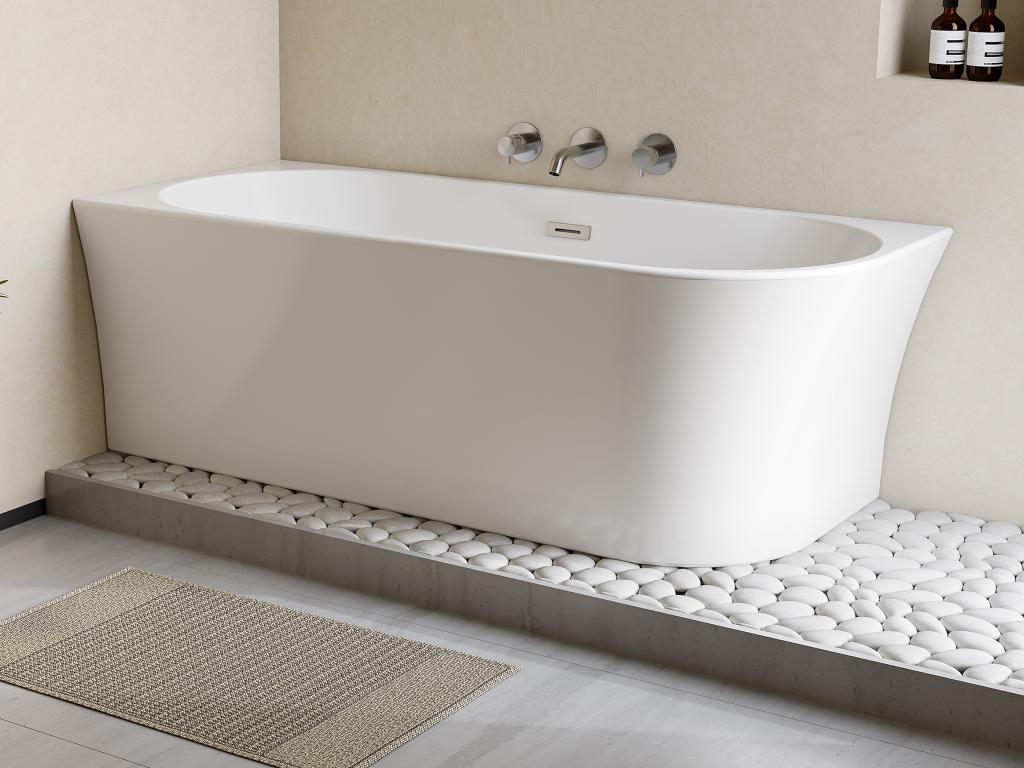 Baignoire d'angle - 228 L - 170 x 75 x 59 cm - Blanche - Acrylique ...