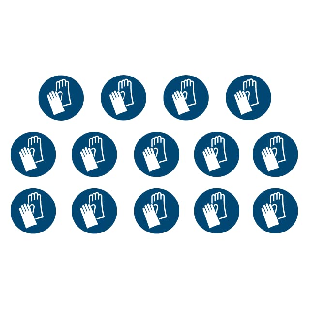 14 adesivi guanti utilizzano M009 – Ø 9,5 cm – resistente ai raggi UV e ...