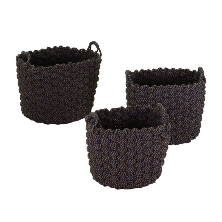 Lot de 3 paniers ronds de tailles différentes en tissu | Leroy Merlin