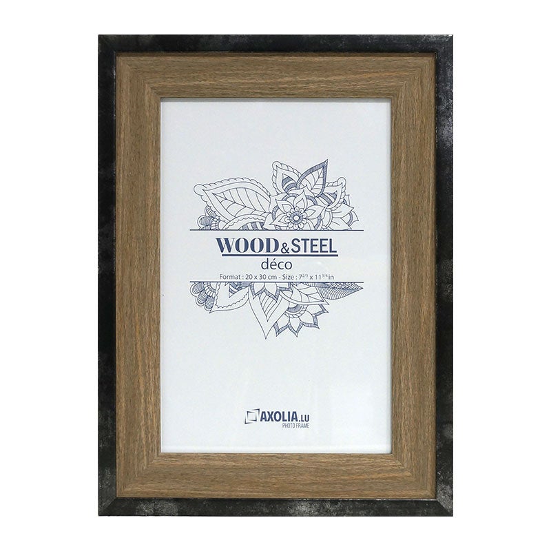 Cadre Photo 20x30 cm en bois et métal brossé avec verre minéral ...