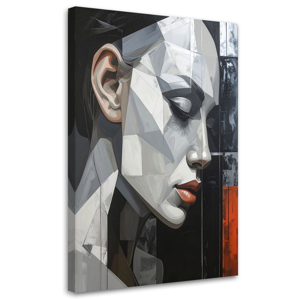 Tableau Moderne Abstraction portrait de femme gris 70x100 | Leroy Merlin