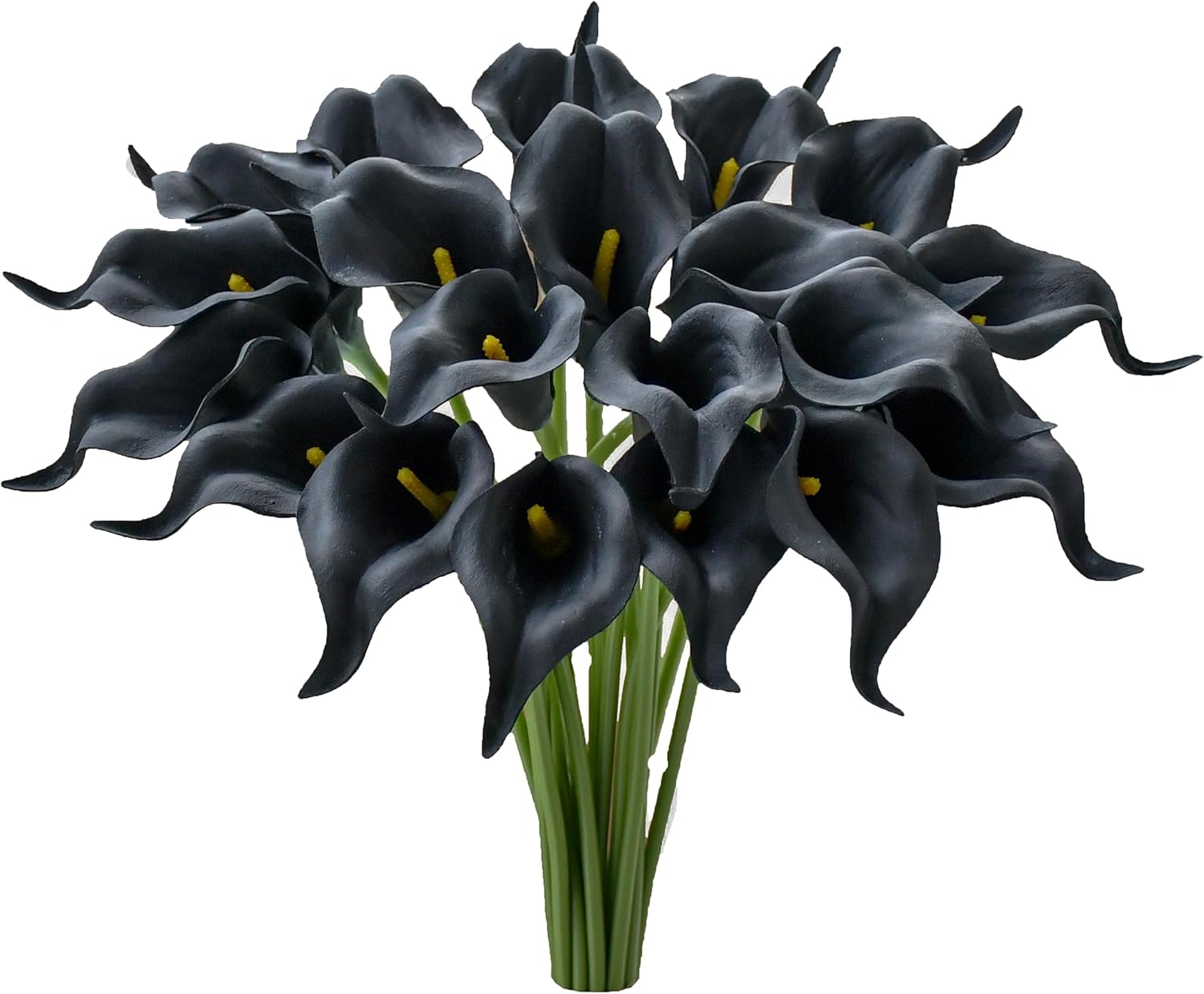 20 calas artificiales de seda negras para decoración de fiestas, ramo ...