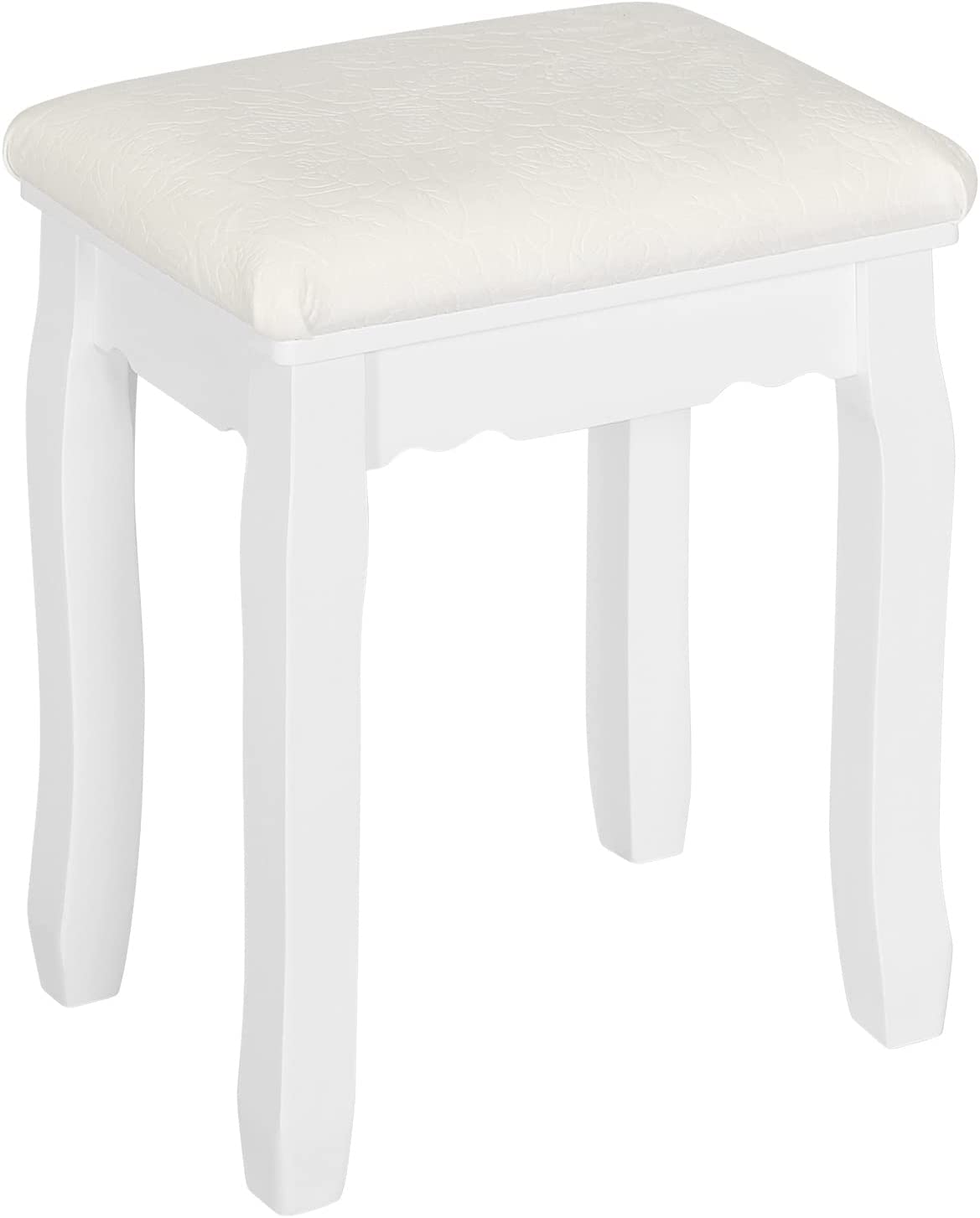 Tabouret Coiffeuse Blanc,Chaise de Maquillage en Velours,Pouf Banc ...