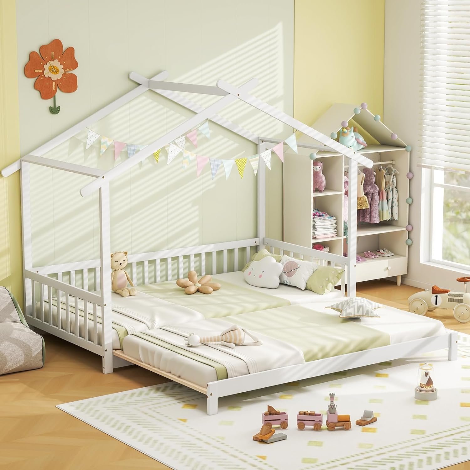 Lit Cabane Enfants，Lit Enfants 2 Place Plateforme Extensible, Lit ...