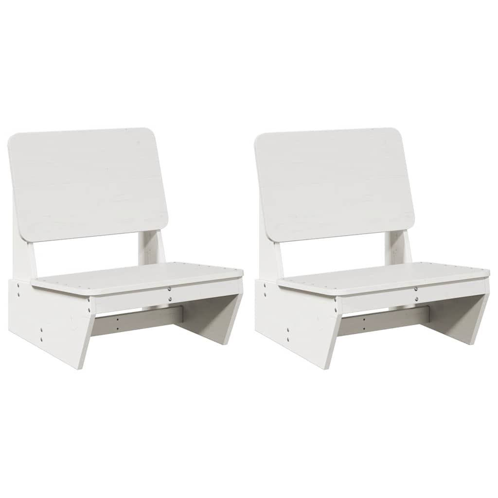 Lot de 2 Chaises de jardin | Chaise extérieure blanc 60x64x70,5 cm bois ...