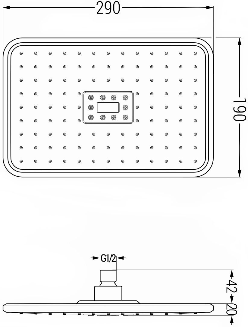 Mexen D-54 douche de tête 29x19 cm, blanc/chrome - 79754-21 | Leroy Merlin