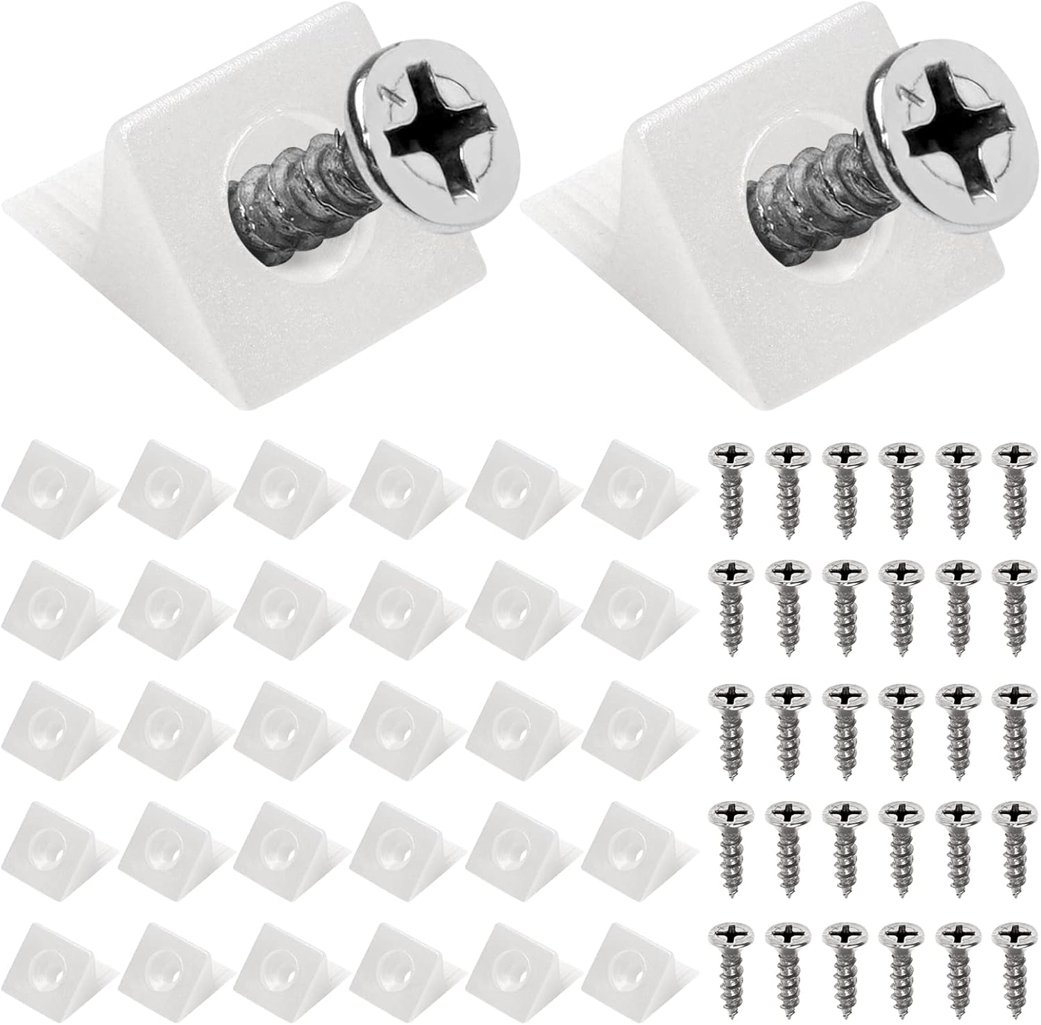 40 PCS Équerre De Fixation, Witbicg Equerre Blanche Renfort Tiroir Cale ...