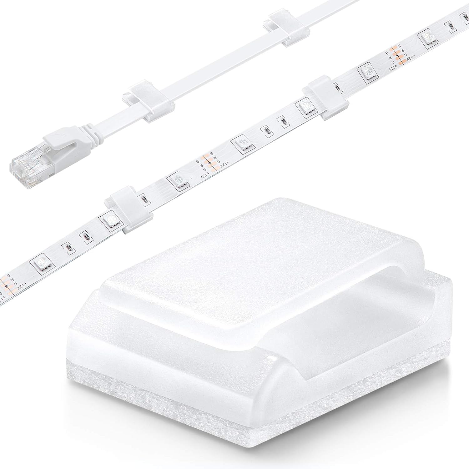 100 Pièces Clips Cable Adhesif Accroche Cable pour l'Organisation et la ...