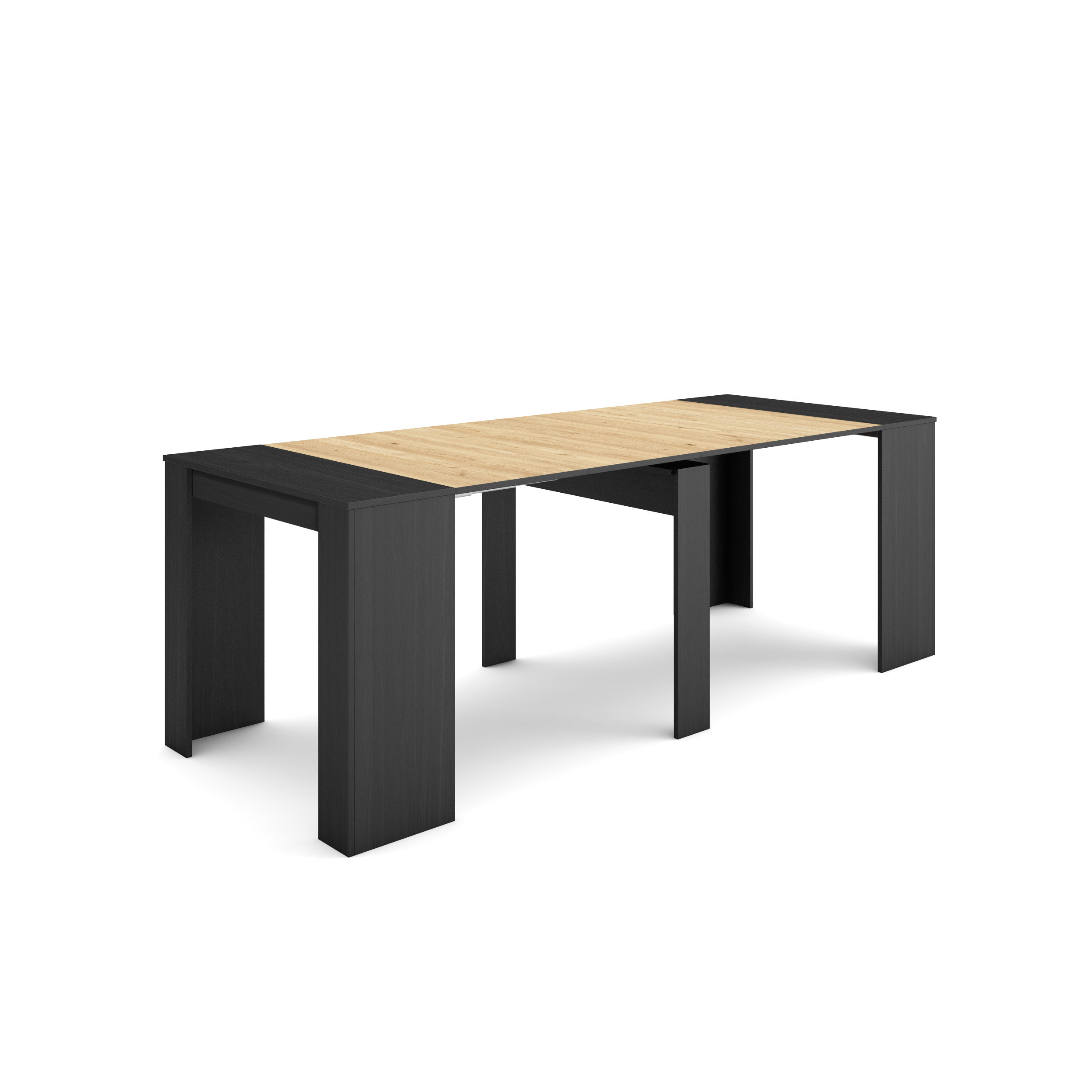 Table console extensible, 220, Pour 10 personnes, Table à Manger, Noir ...