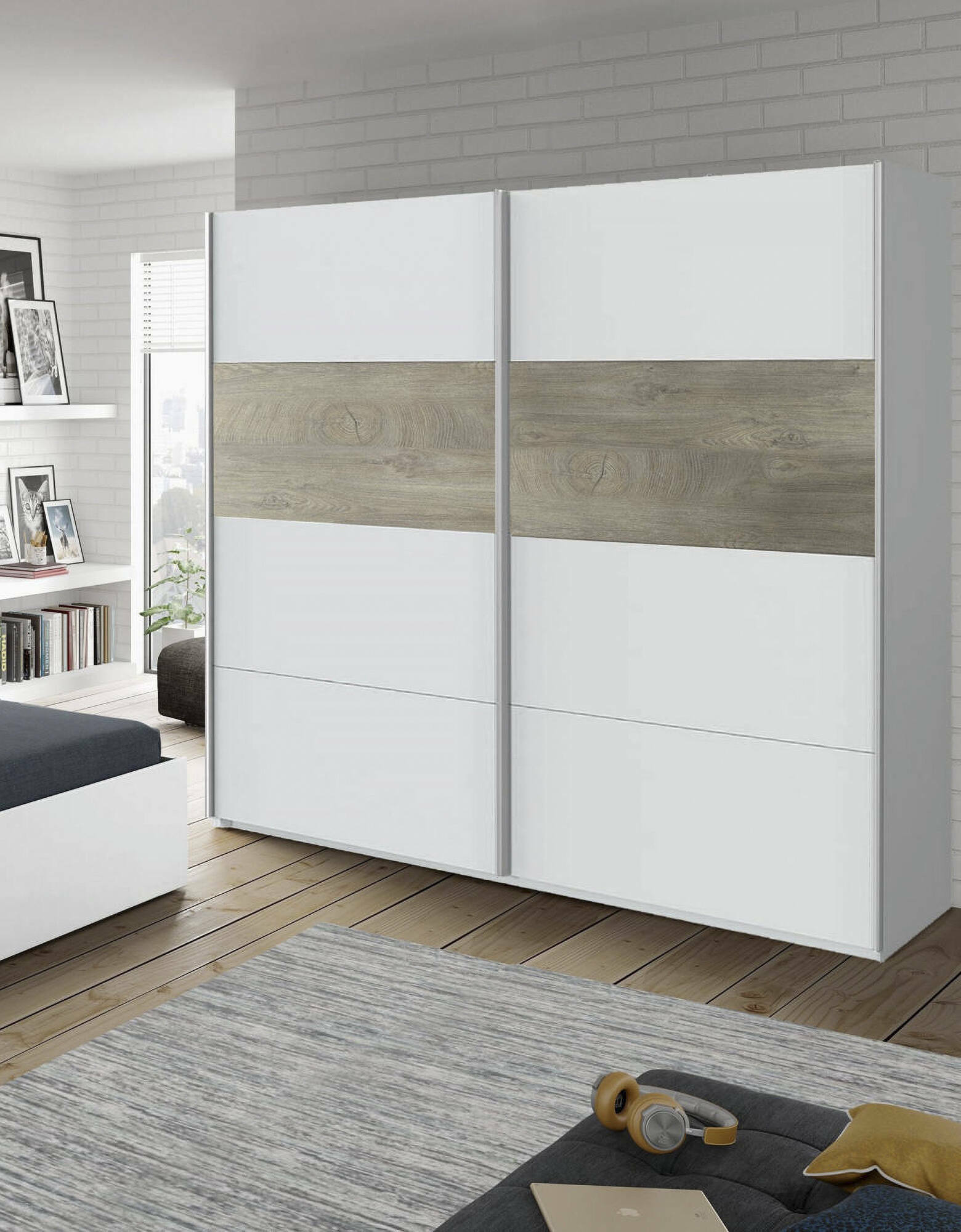 Garde-robe 2 portes Elgin, Armoire de chambre, Armoire avec tringle à ...