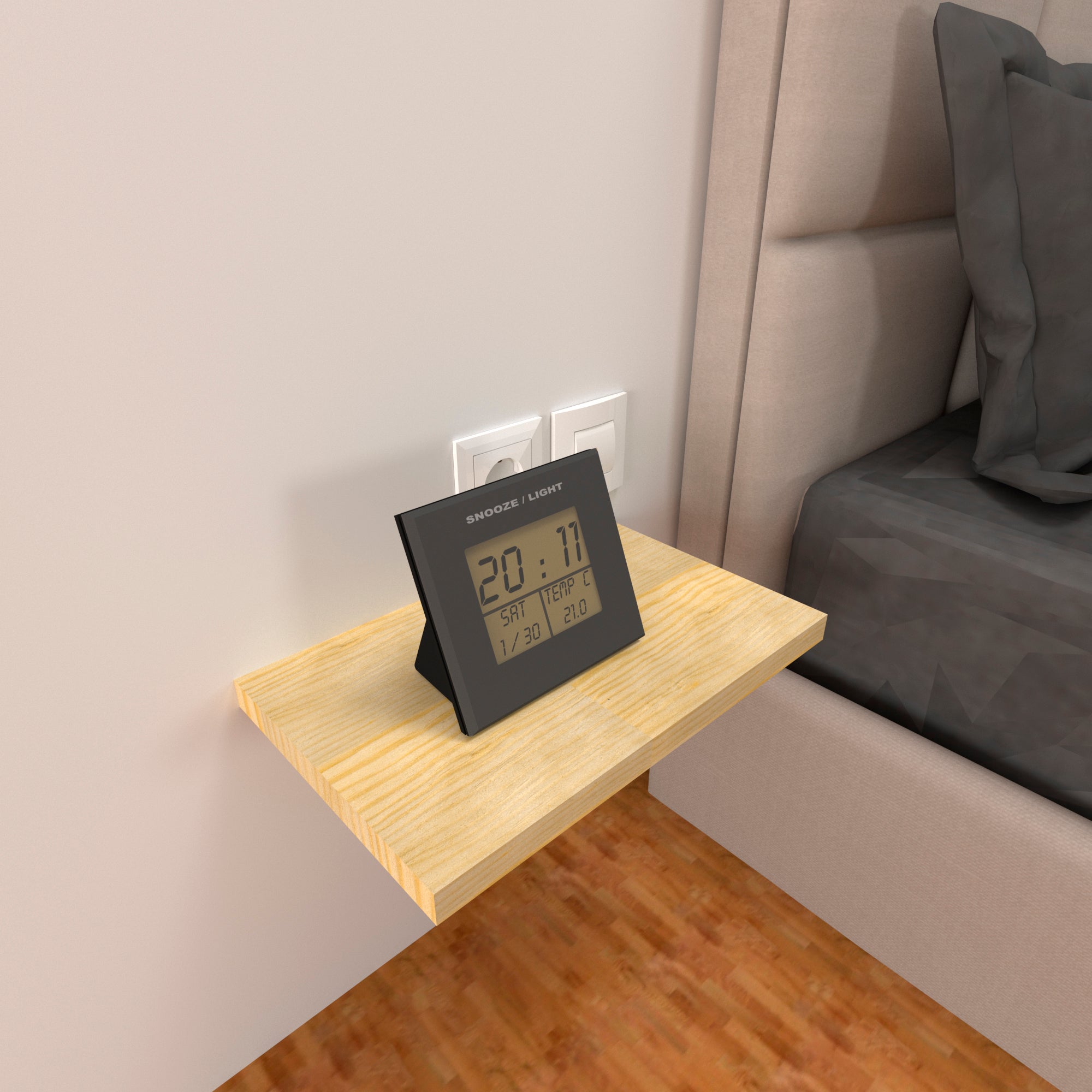 Henor Étagère murale en bois 40 x 25 x 3 cm. Charge 20 Kg. Support ...