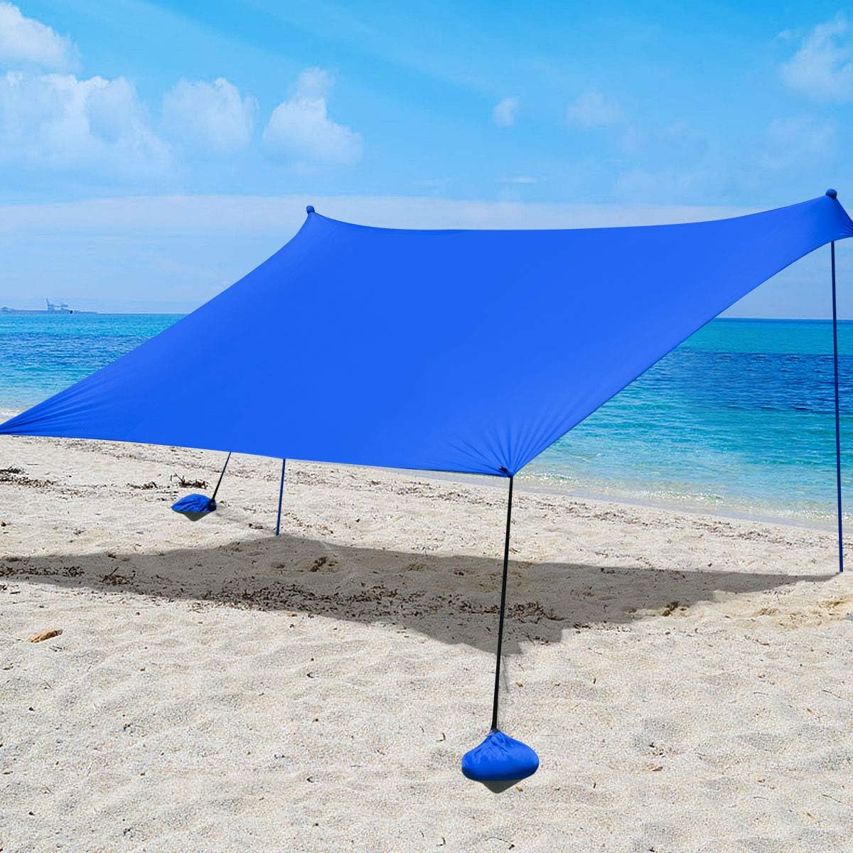 Tente de Plage Grand Auvent de Plage Portable 300 x 280 CM, 6 Personnes ...