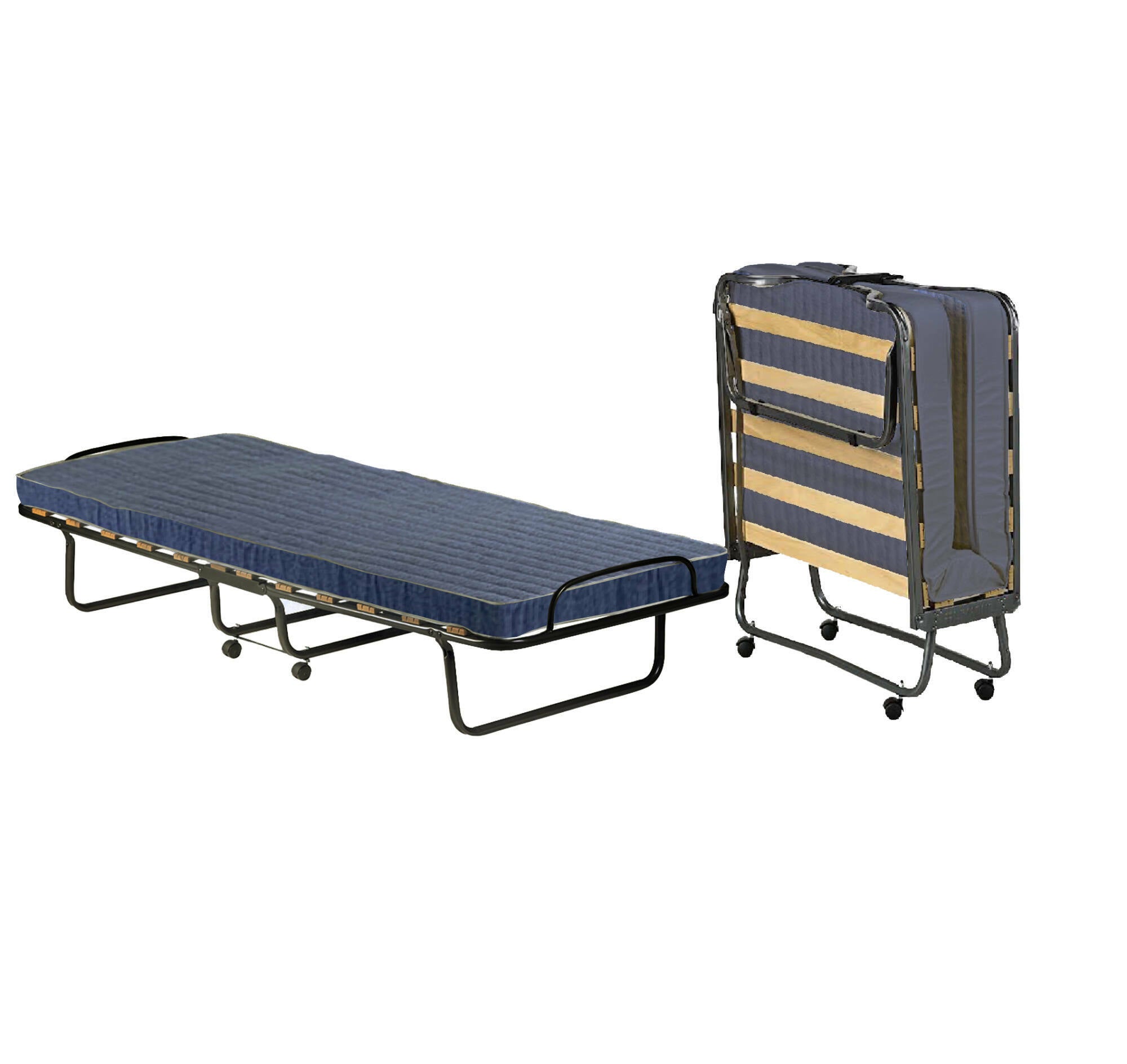 Cama plegable Arias, Cama plegable con 12 láminas, Colchón incluido ...