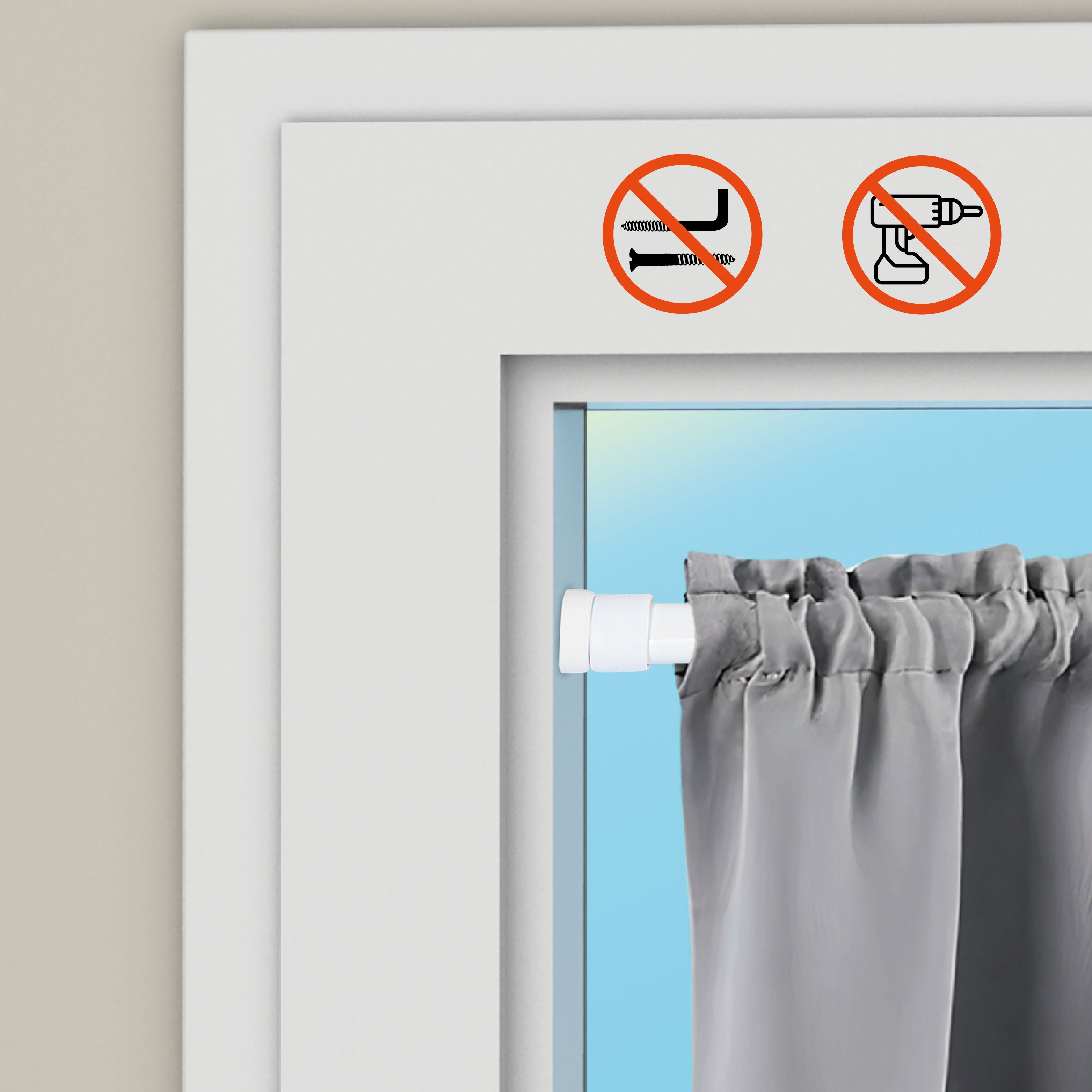 Barre de Vitrage Extensible OVAL FORCE, Tringle à Rideaux sans Percage ...