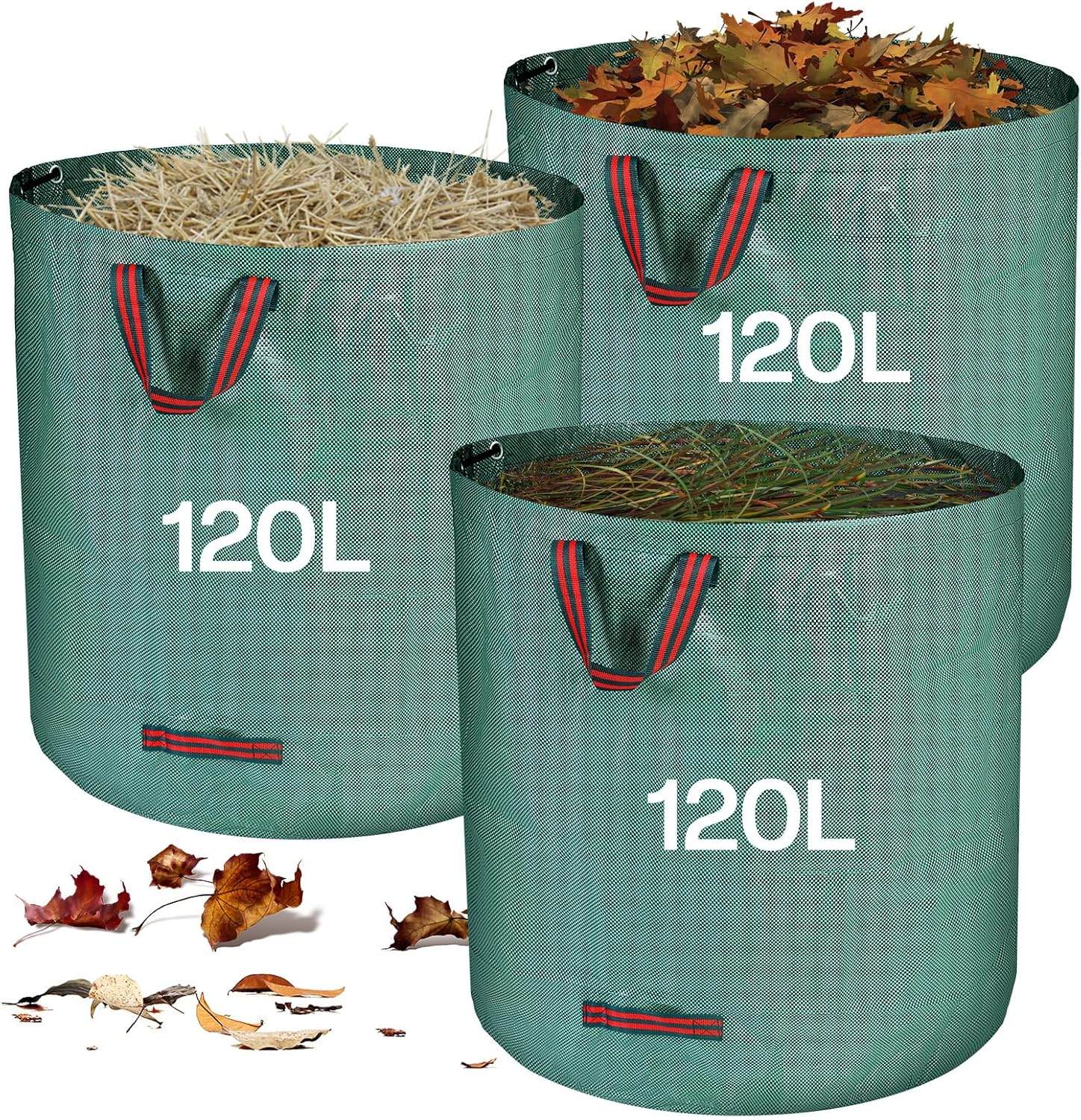 Bolsas de basura para jardín de alta resistencia, 3 bolsas de 120L, con ...