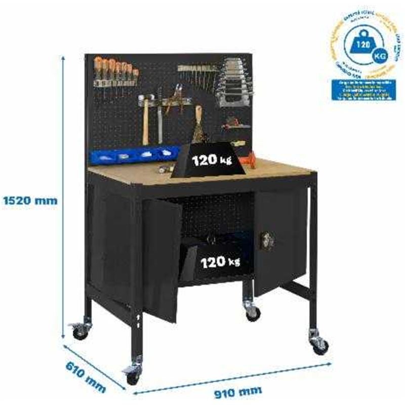 Banco de trabajo SIMONWORK MOBILE BT2 CABINET 900 ANTRACITA/MADERA ...