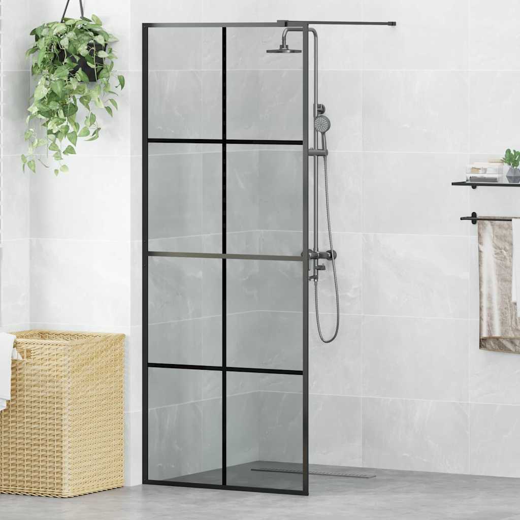 Mur de Douche à L'Italienne Noir 80 x 195 cm verre trempé | Leroy Merlin