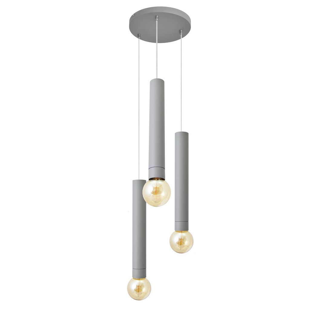 Helam TUBA Suspension Cluster Gris 30cm | Leroy Merlin