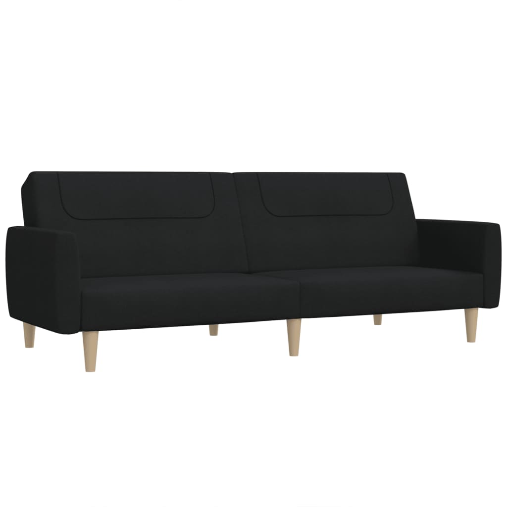Canapé-lit | Lit simple | Canapé convertible à 2 places noir tissu ...