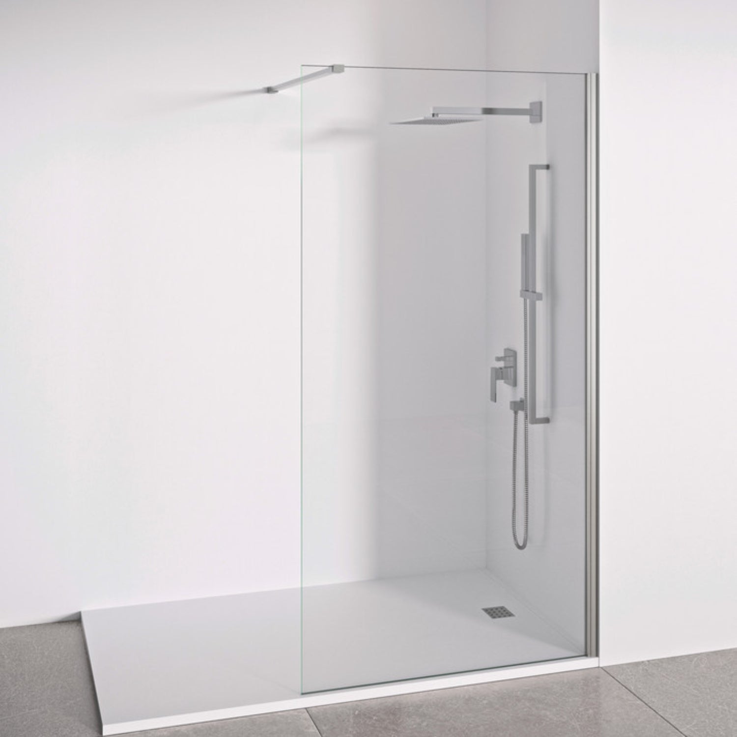 Paroi de douche fixe- Transparent - Verre trempé 8 mm - Anticalcaire ...