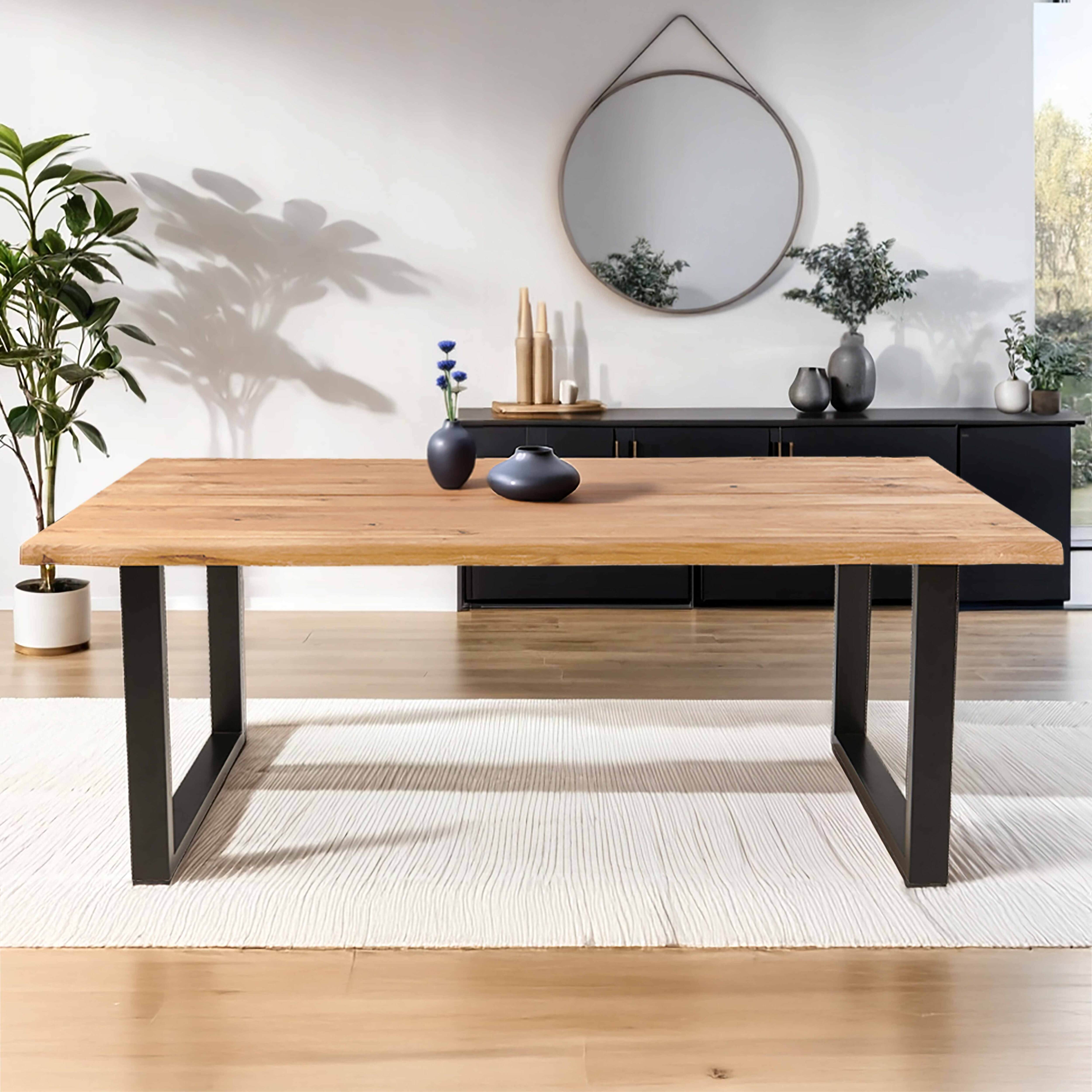 Table à manger en bois bords irréguliers 160 x 95 x 75 cm | Leroy Merlin