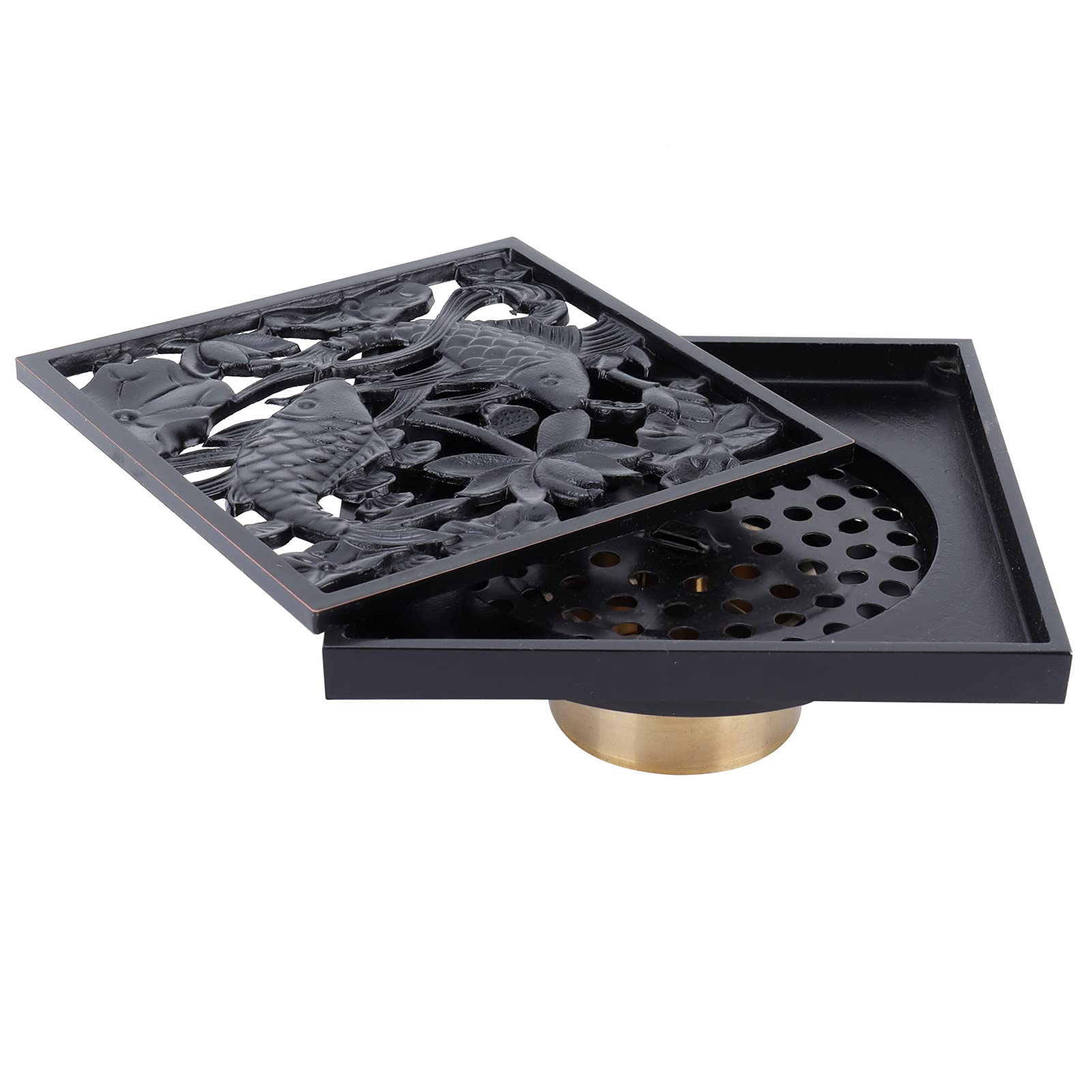 Drain de Sol, Siphon de Sol Carré en Cuivre Anti-Odeur avec Filtre ...