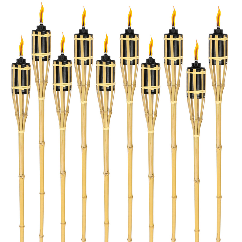 Juego de 20 antorchas de jardín, antorchas de bambú, con mecha ...