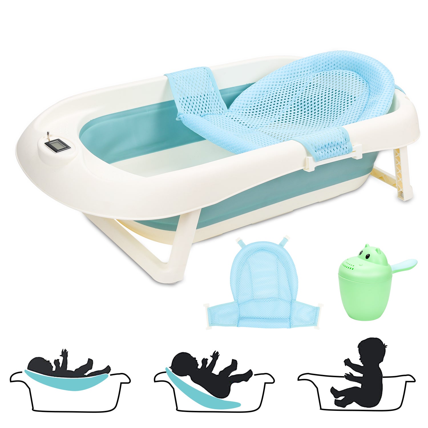 Baignoire Pliable Bébé Pliante évolutive PP+PTE Baignoire pour Bébé ...