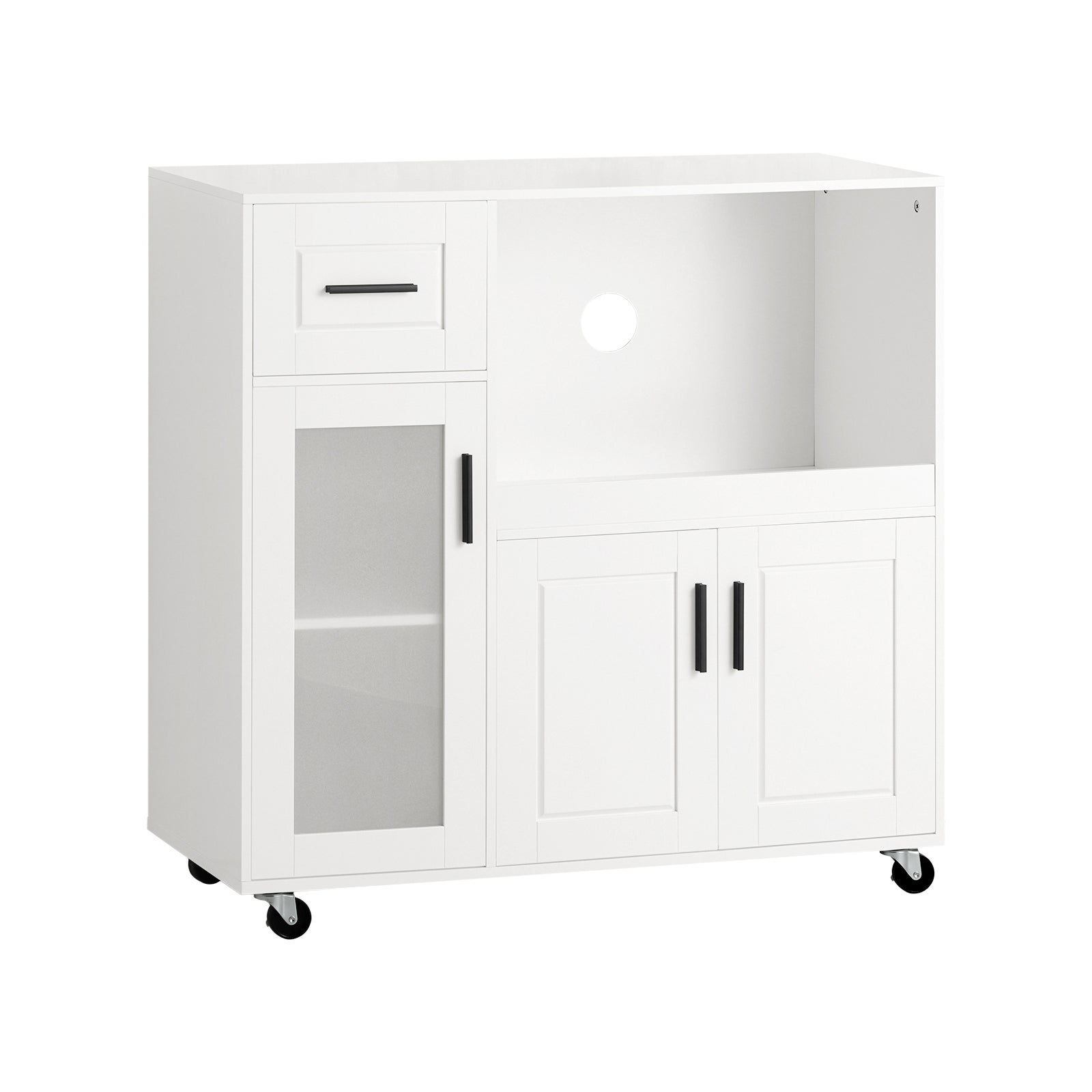 Aparador Auxiliar de Almacenamiento para Microondas con 4 Ruedas Mueble ...