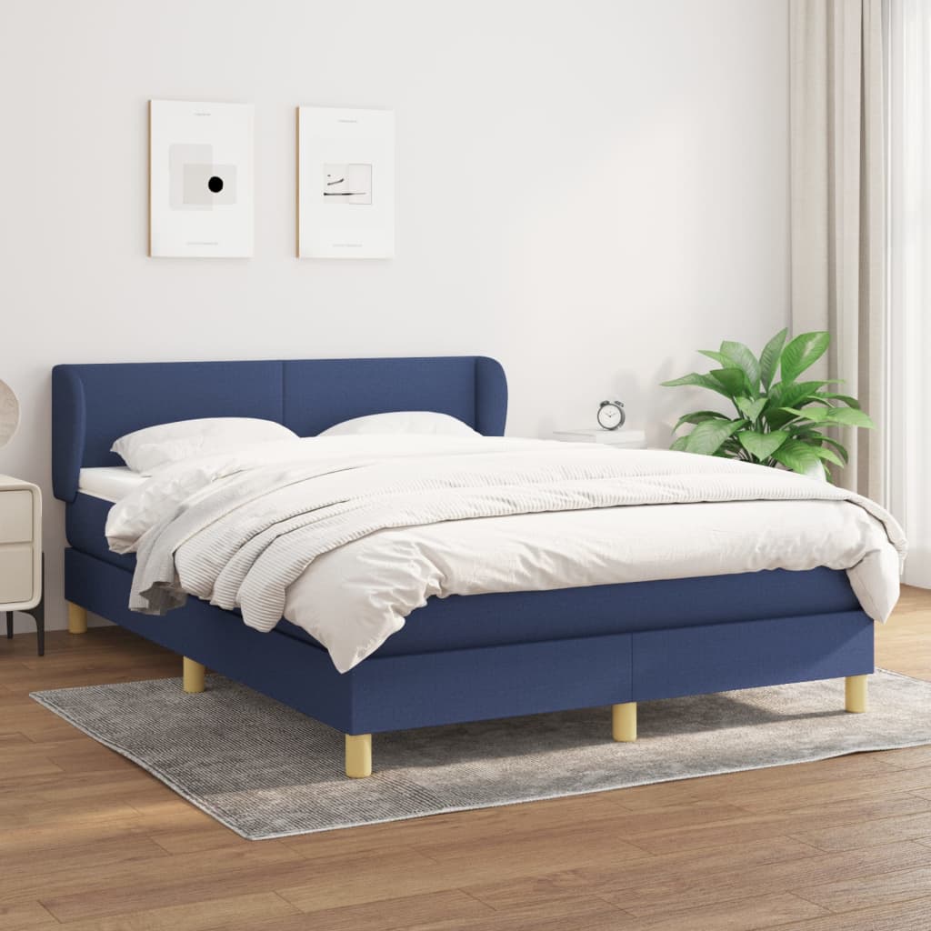 VidaXL Cama box spring con colchón tela azul 140x190 cm | Leroy Merlin