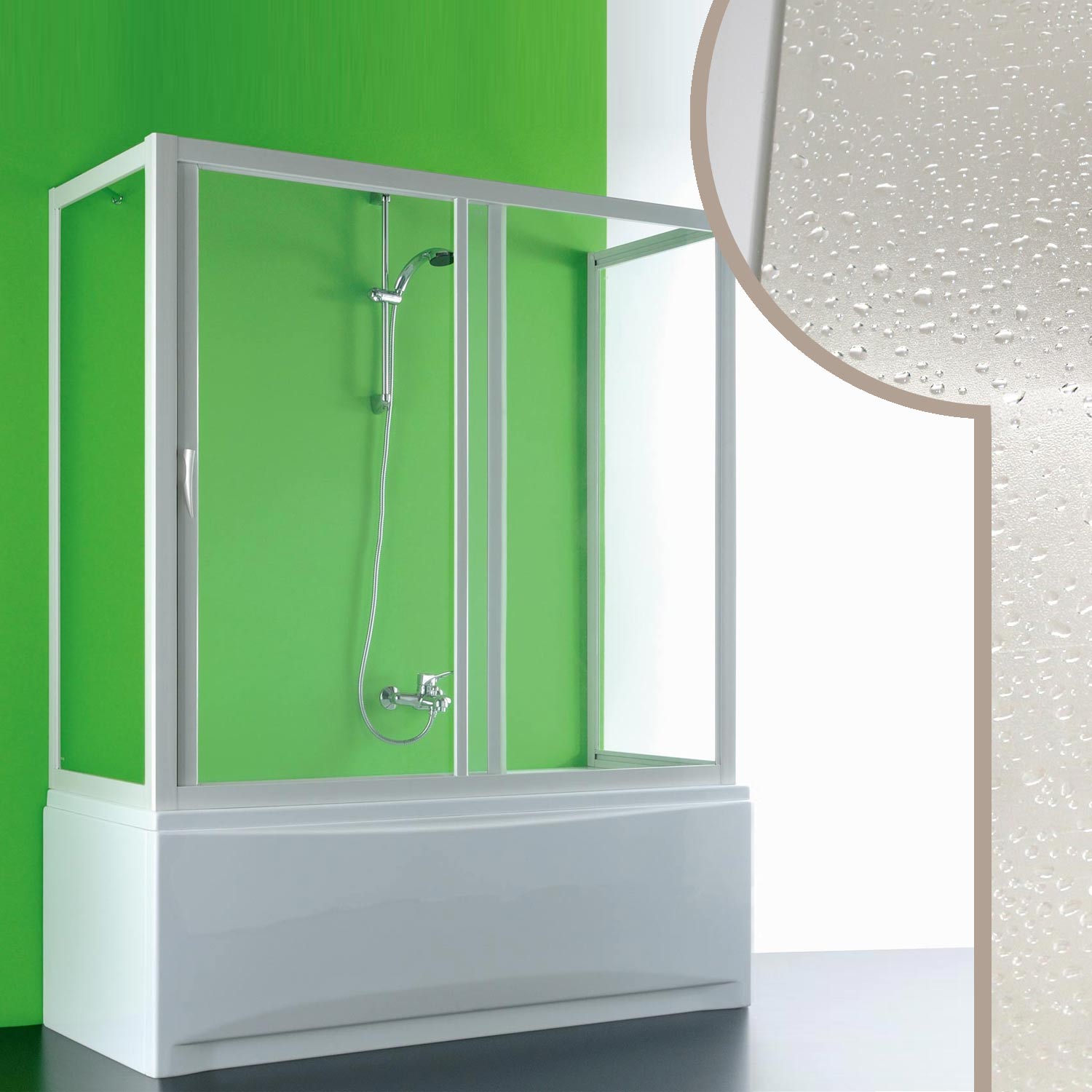 Cabine douche 3 côtés Pare-Baignoire 80x140x80 CM en acrylique mod ...