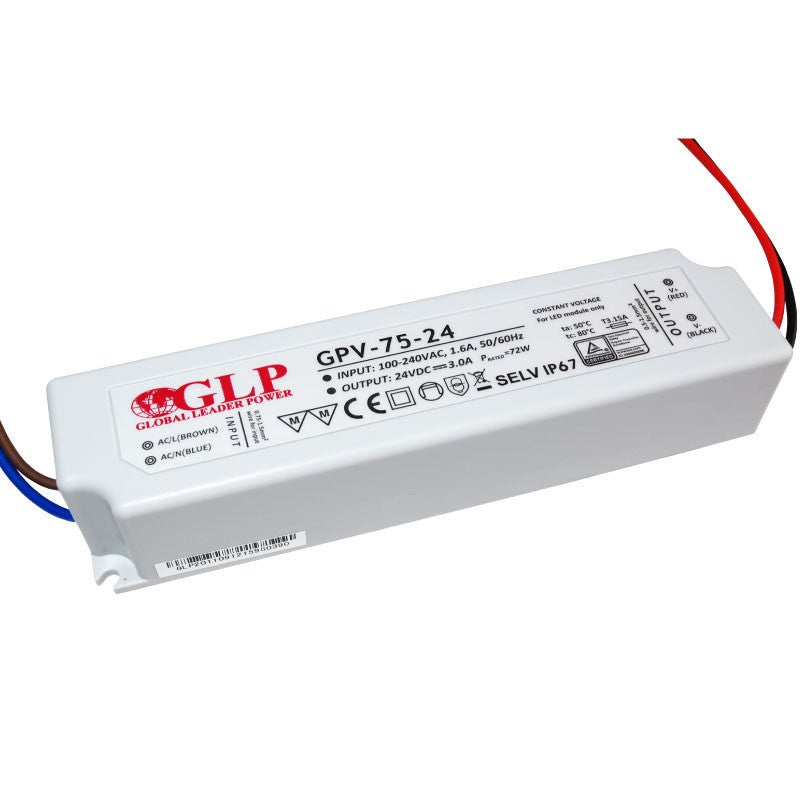 Alimentation LED DC24V 75W 3A Étanche IP67 GLP | Leroy Merlin