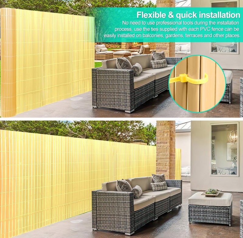 Bastón de PVC de doble cara, Mampara de privacidad de PVC resistente ...