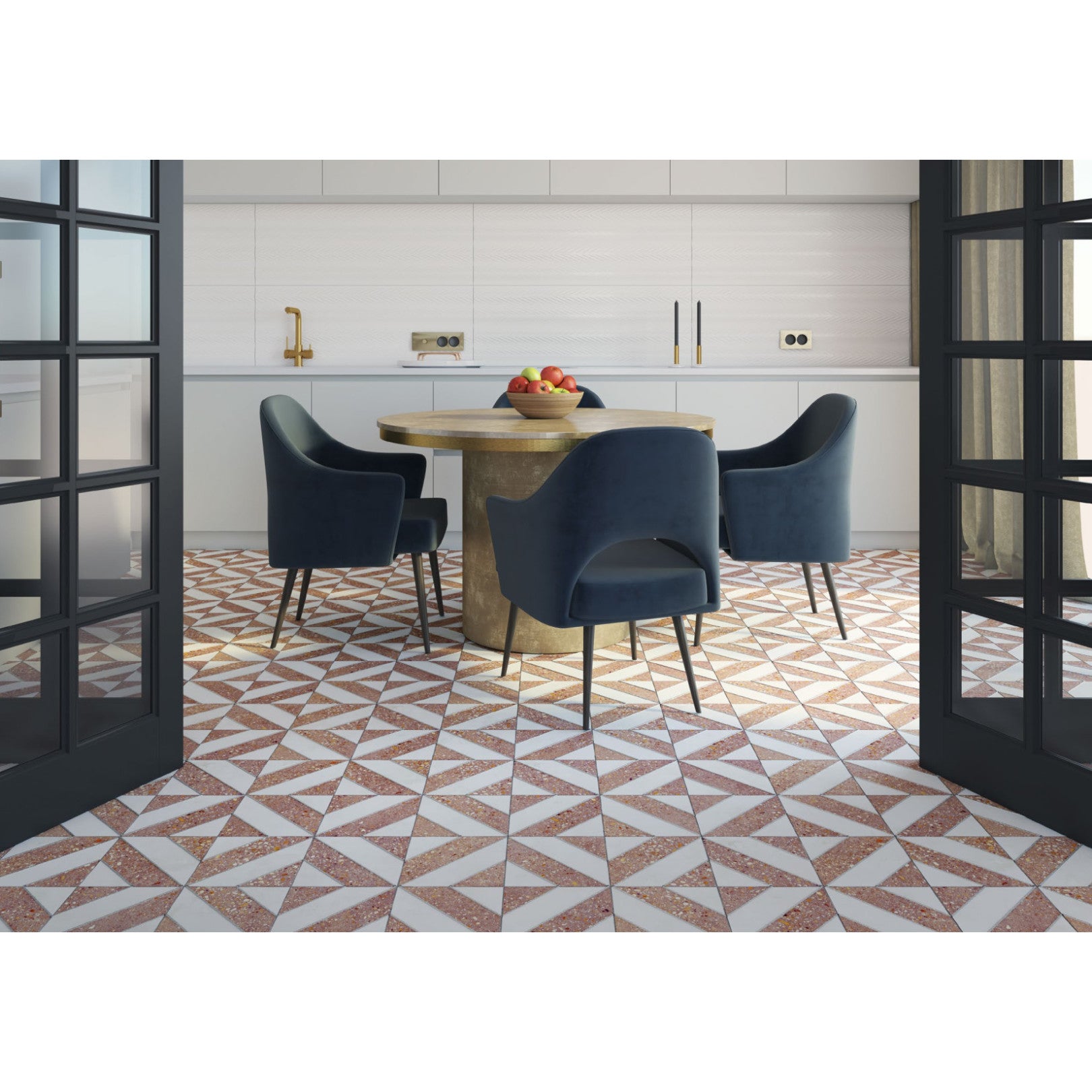 Carrelage grès cérame effet terrazzo WIND PRESCORED 60x60 cm Rouge ...