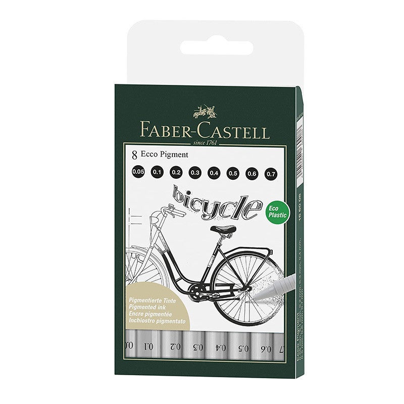 Boite de 8 feutres fin Ecco pigment - noir - Faber-Castell | Leroy Merlin